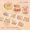 Cozy Capys Series SUPER Bundle - 3 Enamel Pins + Foil Stamp Washi Tape ...