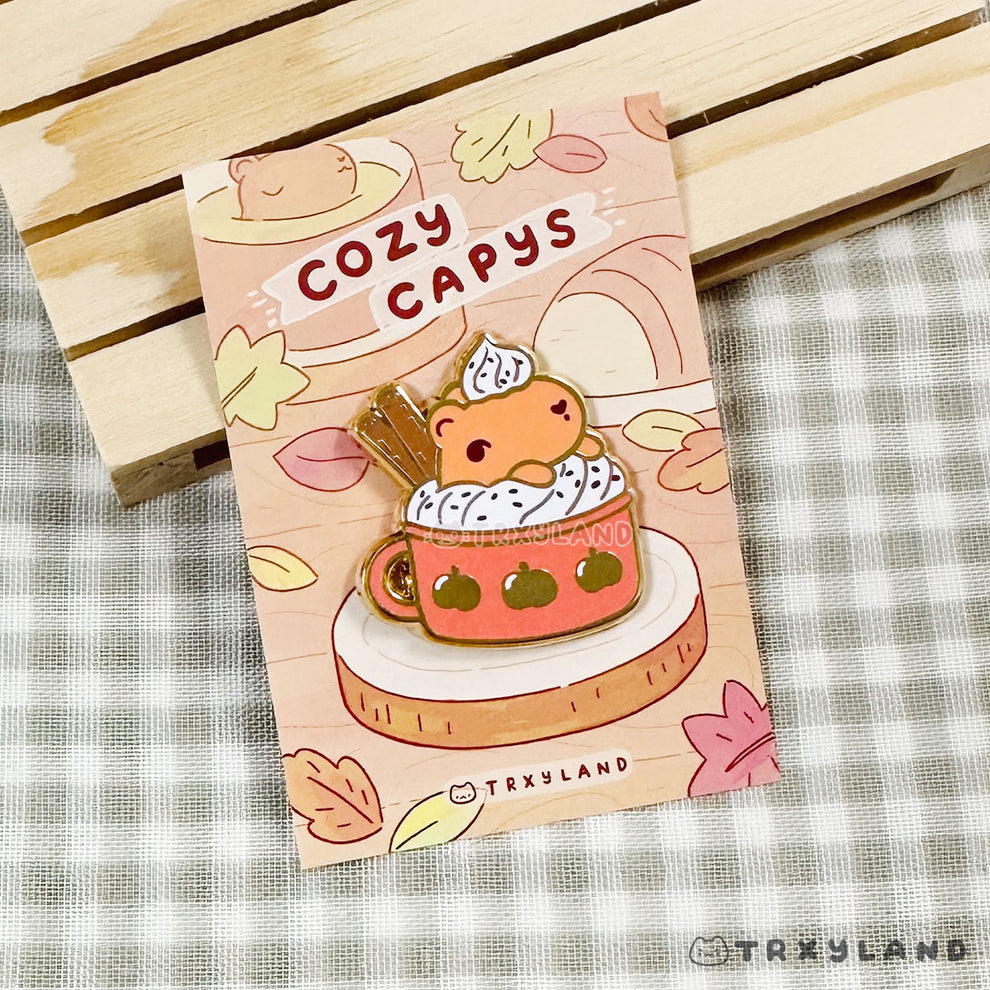 Hot Choco Capy Enamel Pin / Cozy Capys Series - TRXYLAND
