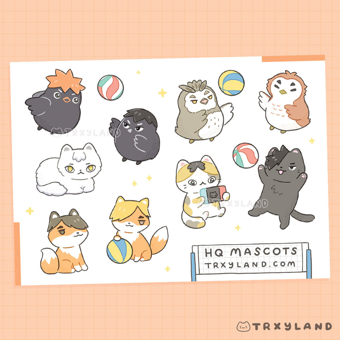 HQ Mascots Clear Sticker Sheet - TRXYLAND